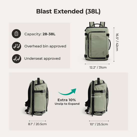 Blast Quick Access Carry On Travel Backpack | BAGSMART – BAGSMART AU